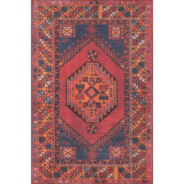 Joss & Main Isthia Oriental Red/Blue/Orange Area Rug & Reviews | Wayfair